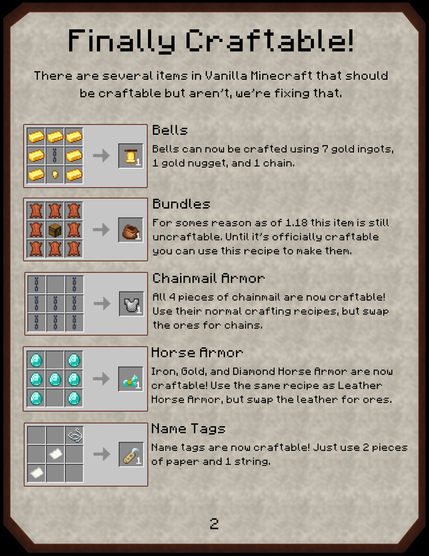 Zach's Essential Crafting Pack Minecraft Data Pack