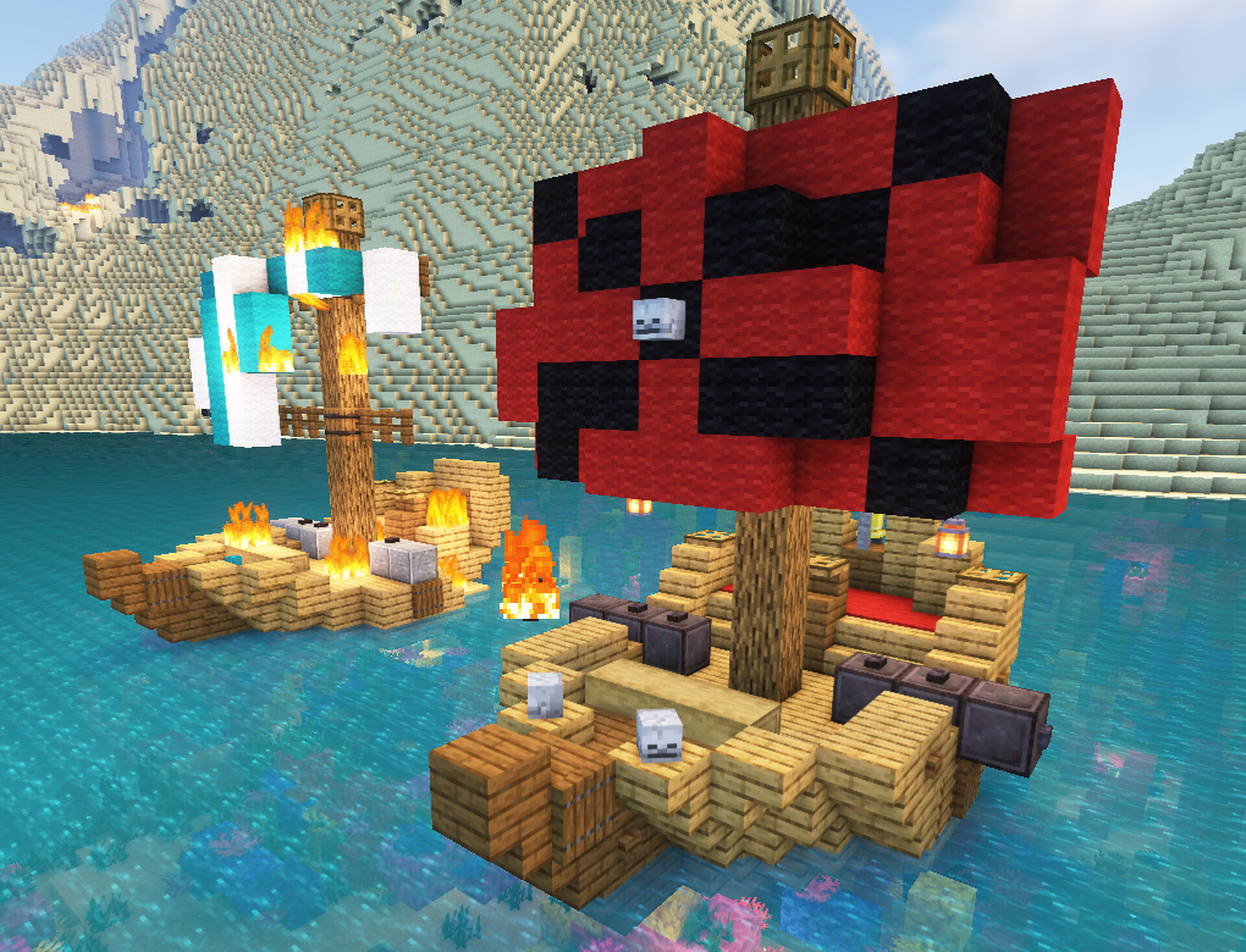 Sailable Custom Ships with Cannons! Minecraft Data Pack