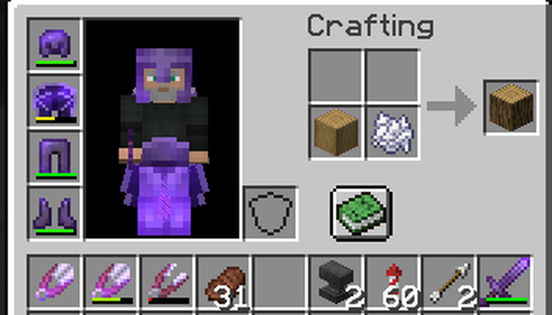 Repair Stripped Wood to Normal Wood (survival friendly) Minecraft Data Pack