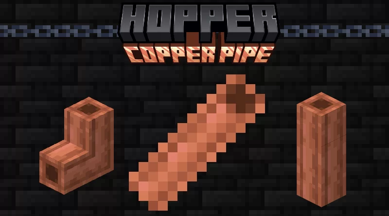 Hopper сopper pipe [ 1.0 ] Small rebalancing datapack Minecraft Data Pack