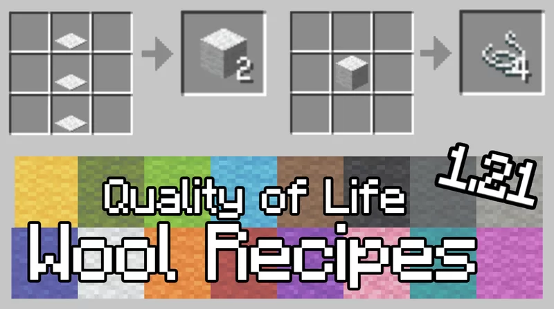 Carpet to Wool & Wool to String - QoL Wool Recipes [1.21] Minecraft ...