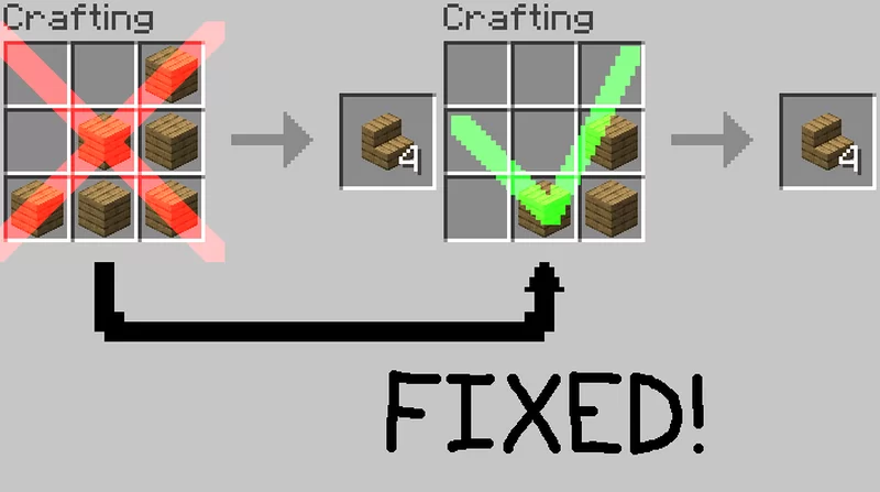 Fixed Recipes Minecraft Data Pack
