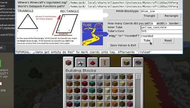 Iceboat Trackbuilder II with GUI (.exe & .py) Tubes, Rectangles, Triangles & Roads Minecraft ...