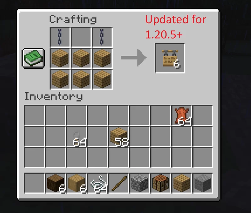cheaper hanging signs [1.20.5+] Minecraft Data Pack