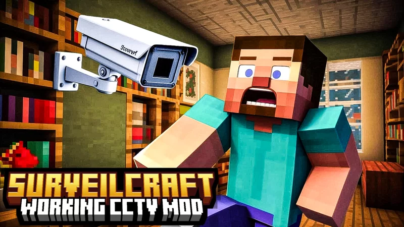 SurveilCraft: Working CCTV Add-on [Bedrock Edition] Minecraft Data Pack