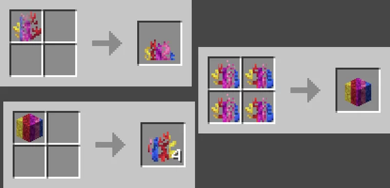 Renewable and Craftable Corals Minecraft Data Pack