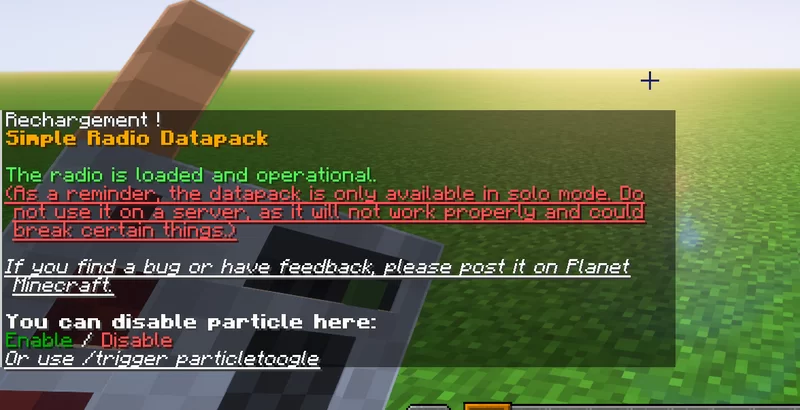 Simple Radio |Singleplayer only| Minecraft Data Pack
