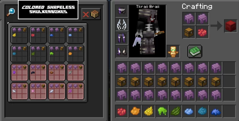 Shapeless & Colored Shulkerboxes Minecraft Data Pack