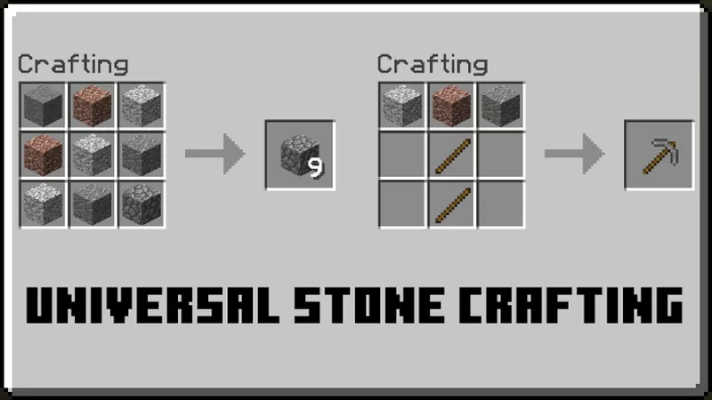 Use All Overworld Stone for Crafting! Minecraft Data Pack