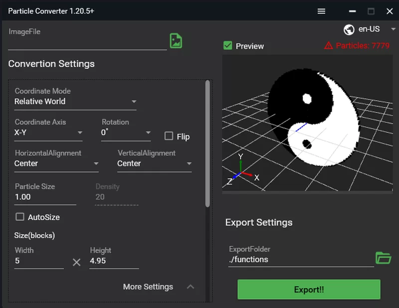 Particle Converter only for 1.20.5+ Minecraft Data Pack