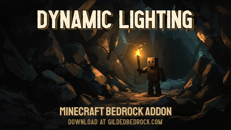 Dynamic Lighting + Offhand Torch (Bedrock Addon 1.21+) Minecraft Data Pack