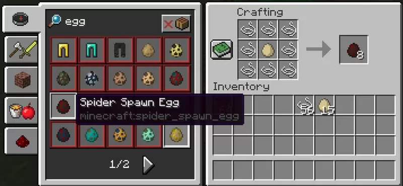 Craftable Spawn Eggs & More !! v1.21.4 (WIP) Minecraft Data Pack