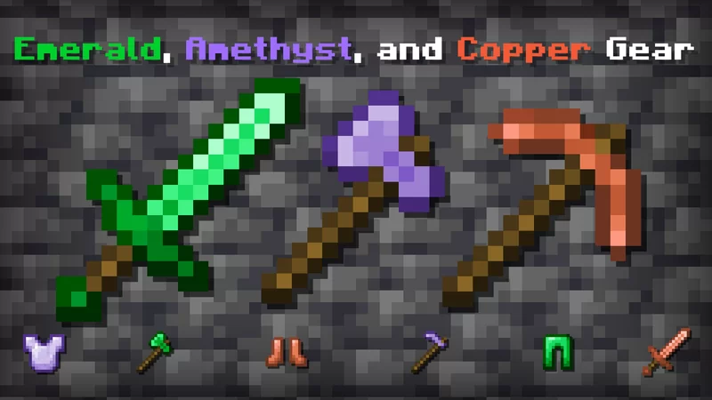 Copper, Amethyst, and Emerald Gear [CR] | 1.21.4 Minecraft Data Pack