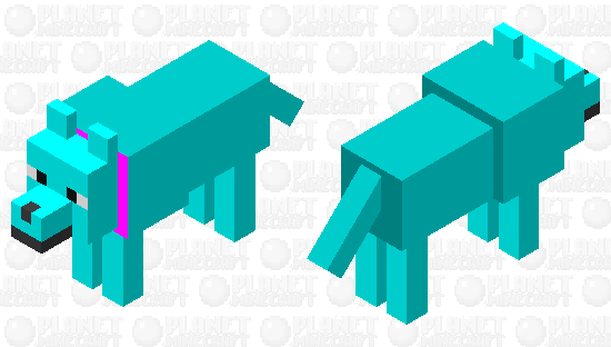 Blue Wolf Minecraft Mob Skin