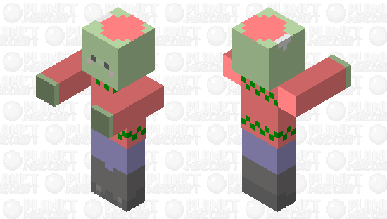 Cute Christmas Zombie Minecraft Mob Skin
