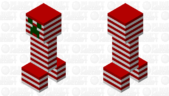 Candy Cane Creeper Minecraft Mob Skin
