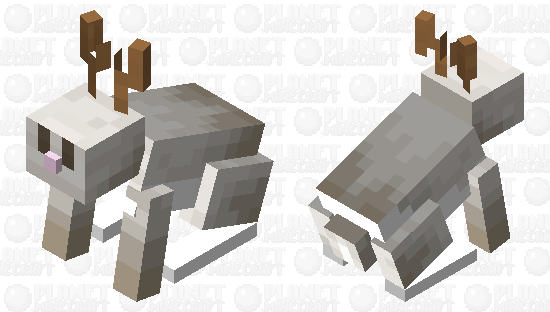 Snow bunny with antlers Minecraft Mob Skin