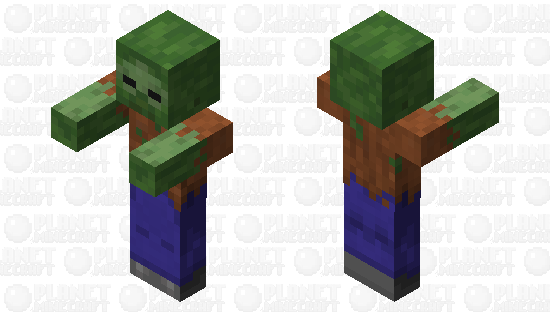 Zombie With Ragged Shirt Minecraft Mob Skin