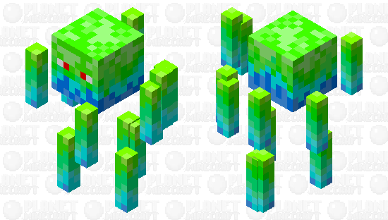 Green/blue Blaze Minecraft Mob Skin