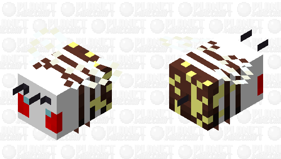 Angry Albino Nectar Bee Minecraft Mob Skin