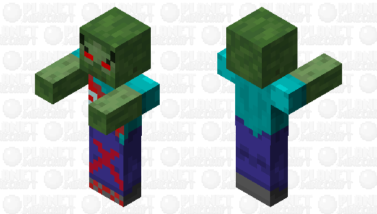 Angry Zombie Minecraft Mob Skin