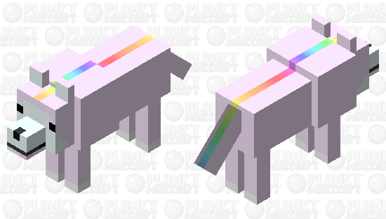 Derpy pastel rainbow wolf Minecraft Mob Skin