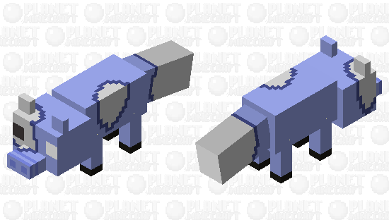 Blue Zoglin Fox Minecraft Mob Skin