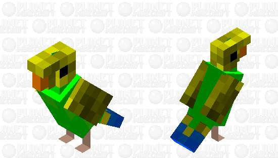 Green parakeet (Wild type, budgerigar, male) Minecraft Mob Skin