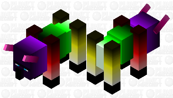 Rainbow Gradient Ravager Minecraft Mob Skin