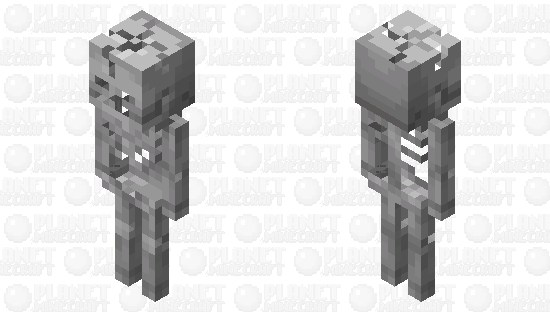 Fully Cracked Skull Skeleton Minecraft Mob Skin