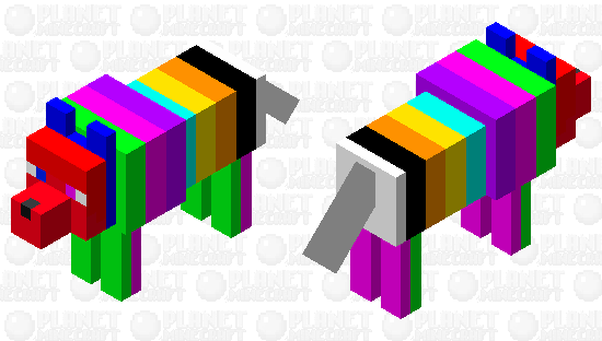 Rainbow Wolf Minecraft Mob Skin