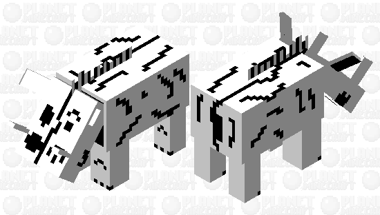 Black & white zoglin Minecraft Mob Skin