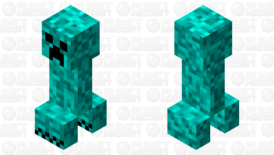 Cyan Creeper Minecraft Mob Skin