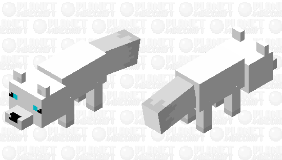 A cute Winter Fox Minecraft Mob Skin