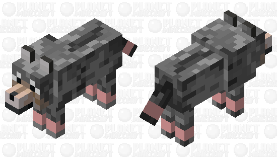 Grey wolf with bands Minecraft Mob Skin