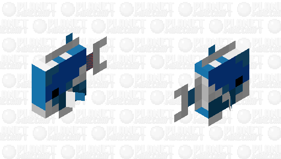 Blue and White Fish Minecraft Mob Skin
