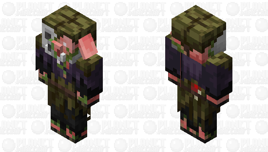 Zombified Piglin in swamp clothing Minecraft Mob Skin