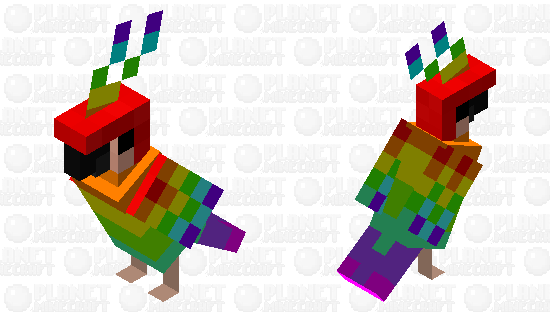 Confetti Rainbow Parrot! Minecraft Mob Skin