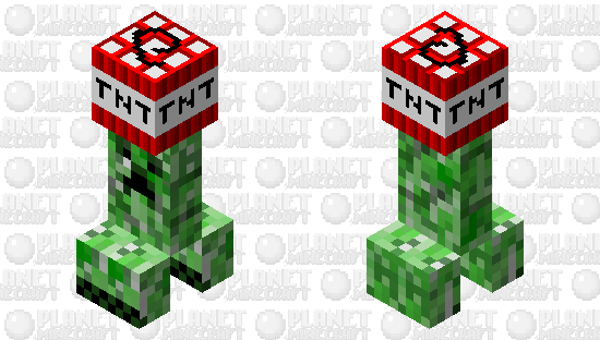 Creeper with TNT on top. Minecraft Mob Skin