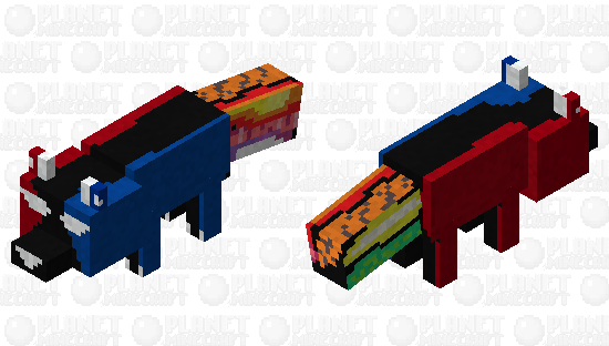 nine-tailed elemental fox Minecraft Mob Skin