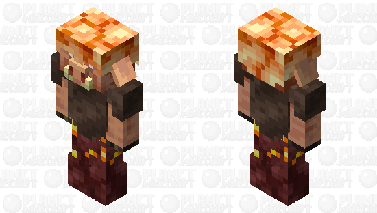 Piglin with mismatched armor (nether) Minecraft Mob Skin