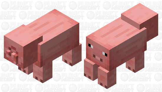Backwards Pig Minecraft Mob Skin