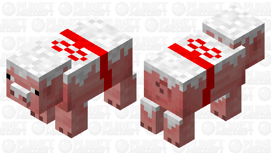 Snow covered pig with a bow Minecraft Mob Skin