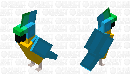 Simplistic Blue-Yellow Parrot Minecraft Mob Skin