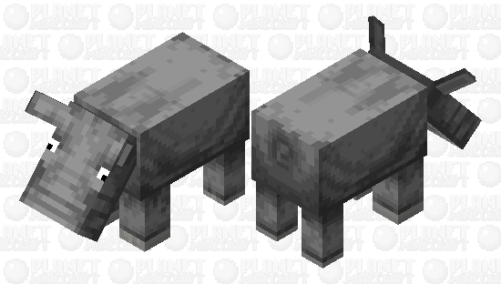 Gray Hoglin Pig Minecraft Mob Skin