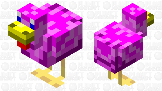 Kawaii Pink Chicken Minecraft Mob Skin