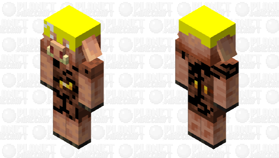 Piglin in gold hat Minecraft Mob Skin