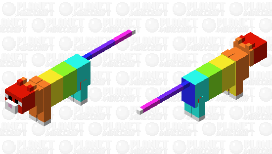 Rainbow Cat Minecraft Mob Skin