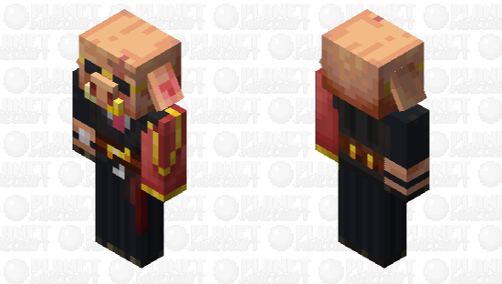 Mafia Boss piglin with mech arm Minecraft Mob Skin