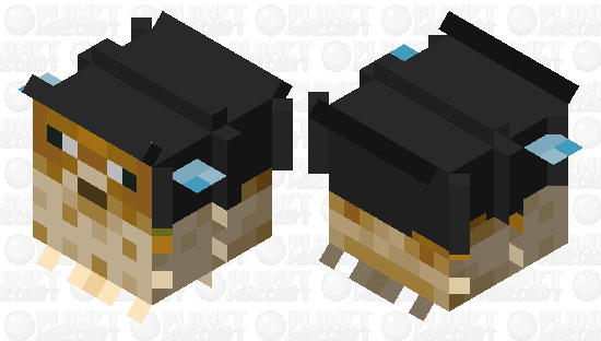 Inflated Pufferfish with hair Minecraft Mob Skin